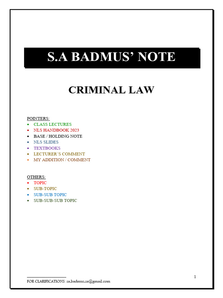 S.A Note - Criminal | PDF | Courtroom | Search Warrant