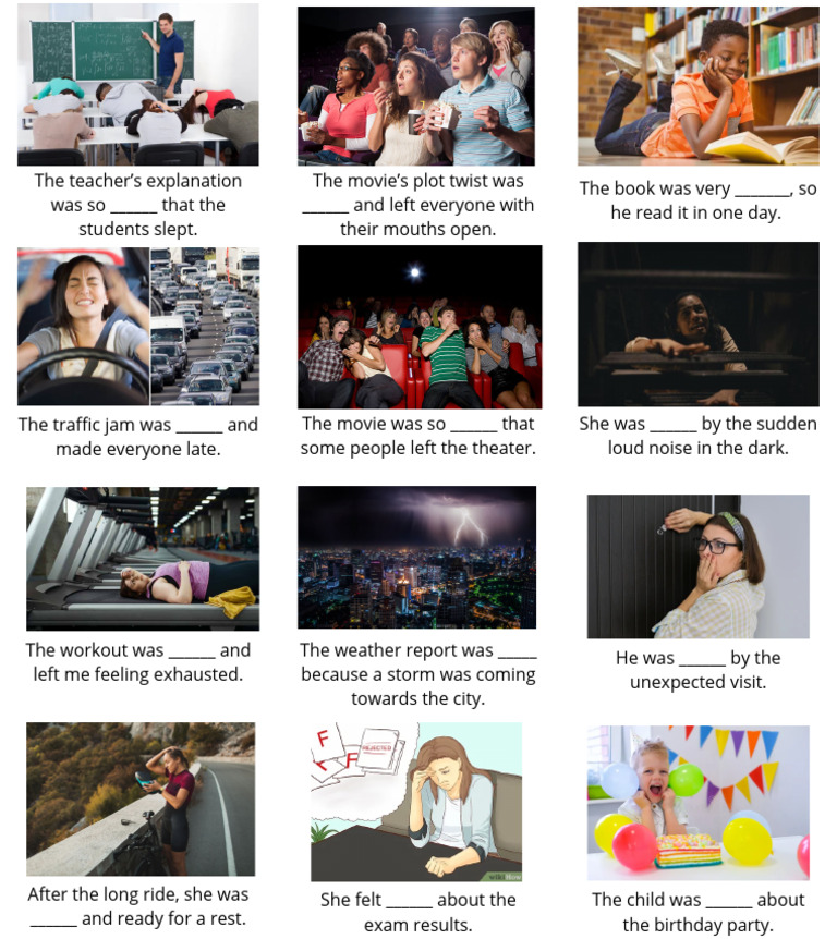 Charades Game Adjectives With Ed/ing | PDF