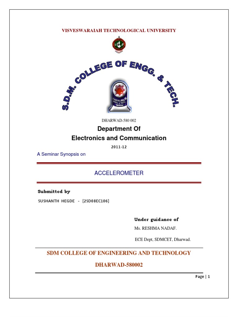 Accelerometer Seminar Report | PDF | Accelerometer | Physics