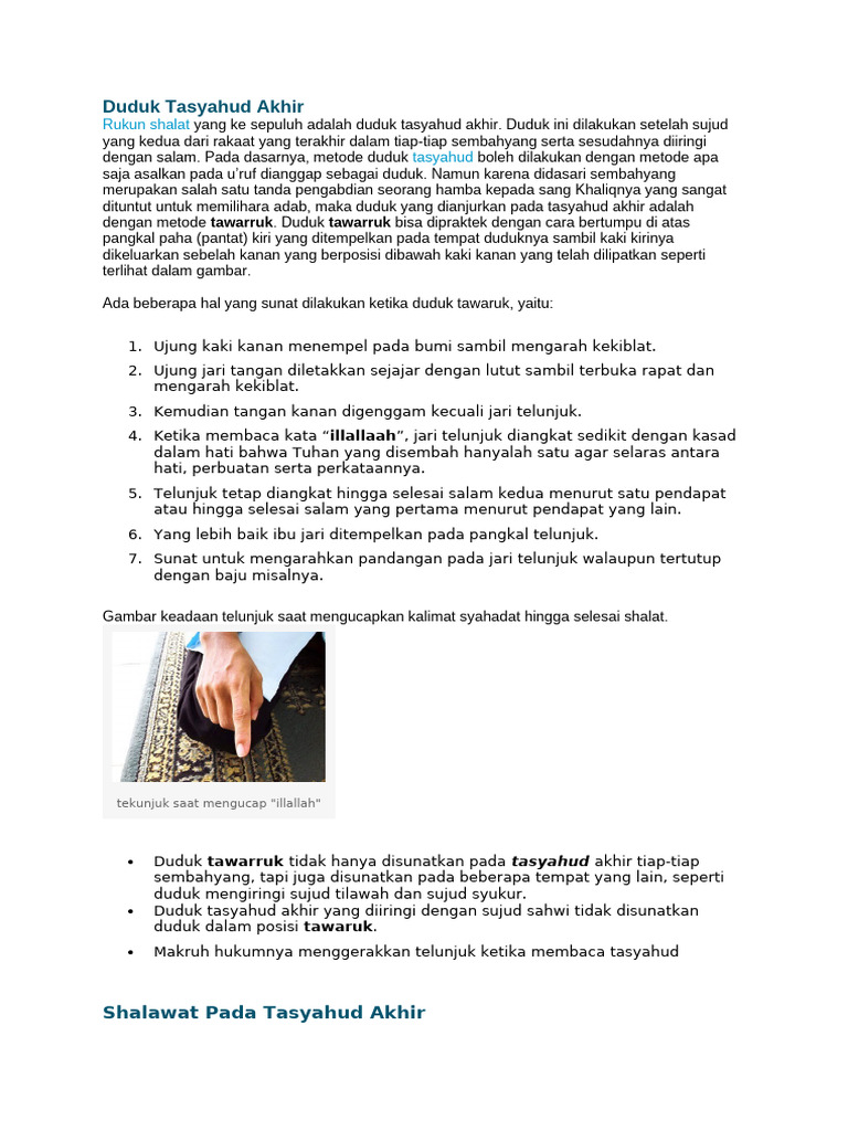 Panduan Duduk Tasyahud dan Tawaruk | PDF | Agama & Spiritualitas
