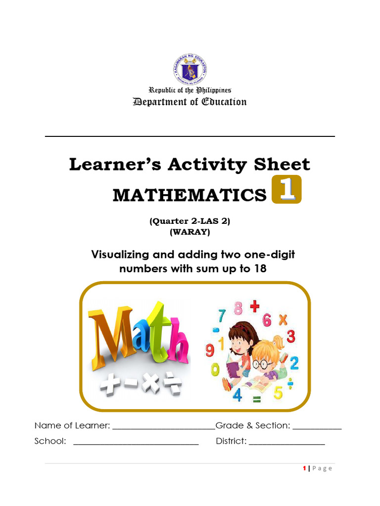 Math 1 Q2 Las 2 Waray | PDF