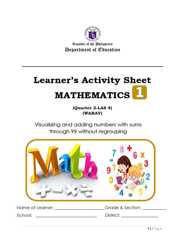 Math 1 Q2 Las 4 Waray | PDF