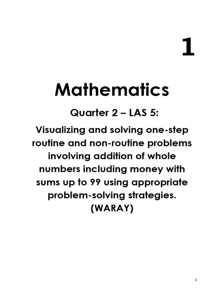 Math 1 Q2 LAS 5 WARAY | PDF | Self-Improvement