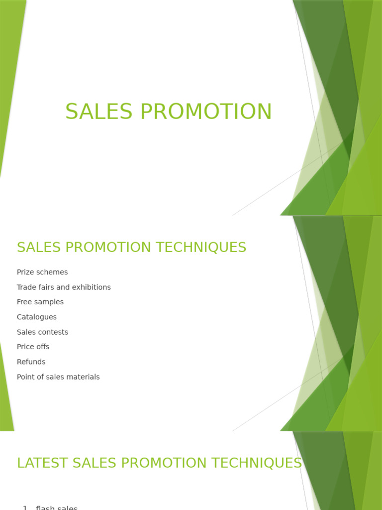 Effective Sales Promotion Techniques | PDF | Career & Growth