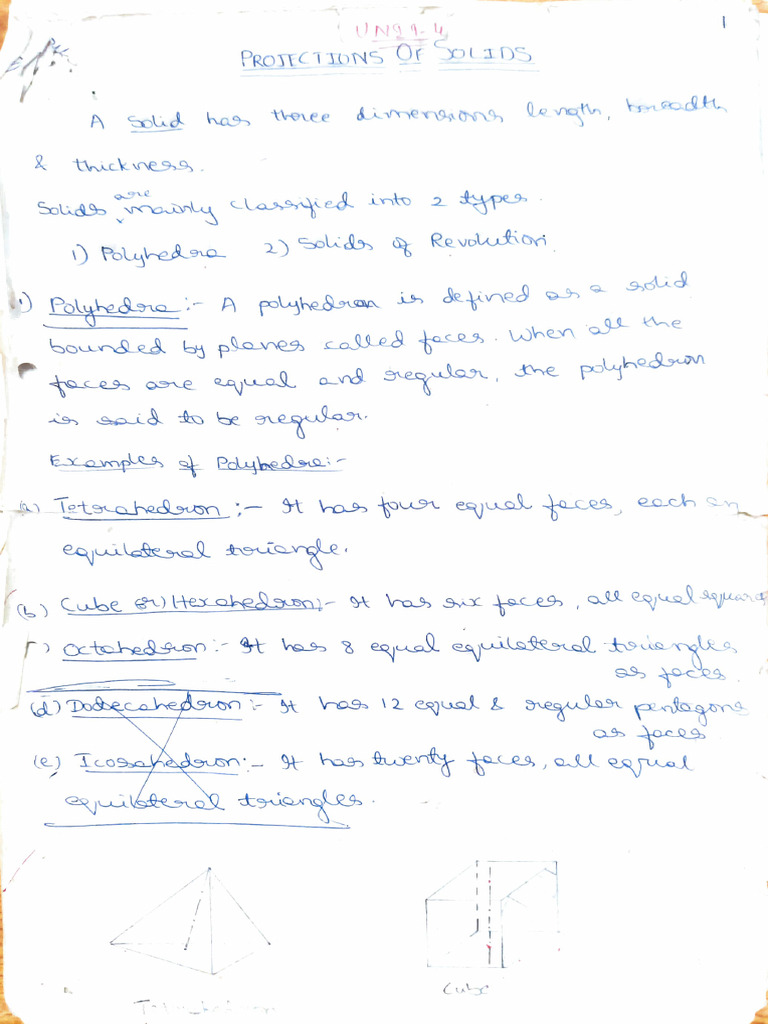 Projections of Solids | PDF