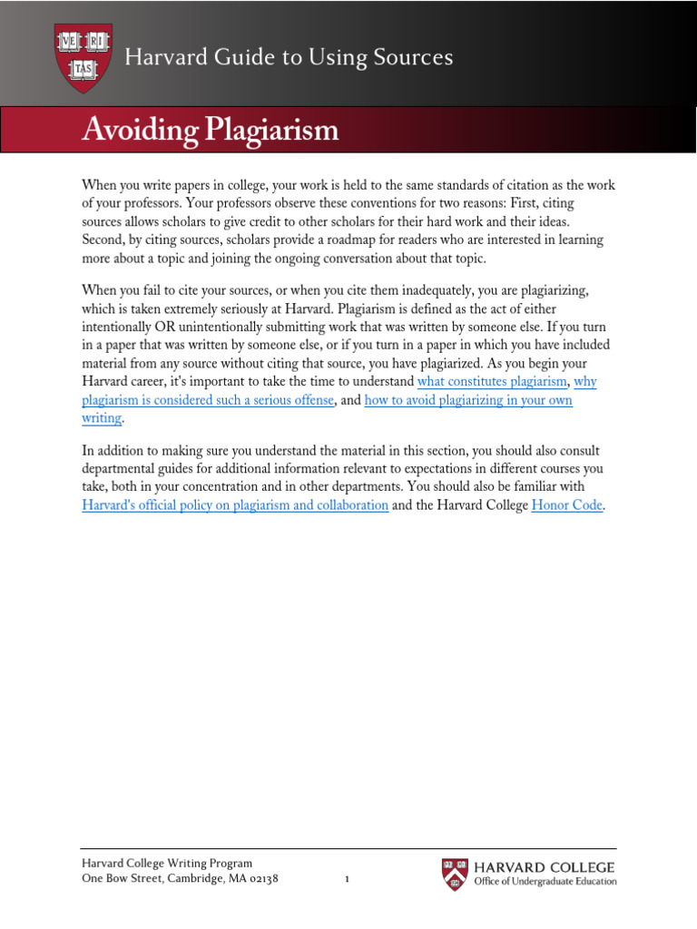 Avoiding Plagiarism | PDF | Plagiarism | Citation