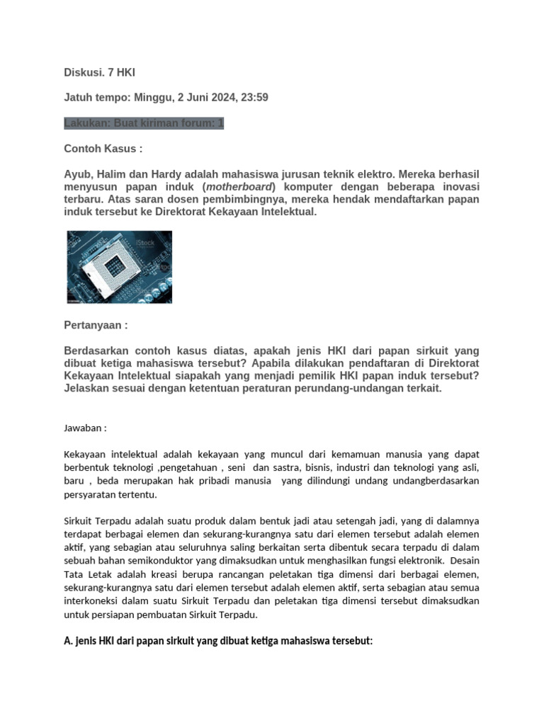 Diskusi 7 HKI | PDF | Hukum | Komputer