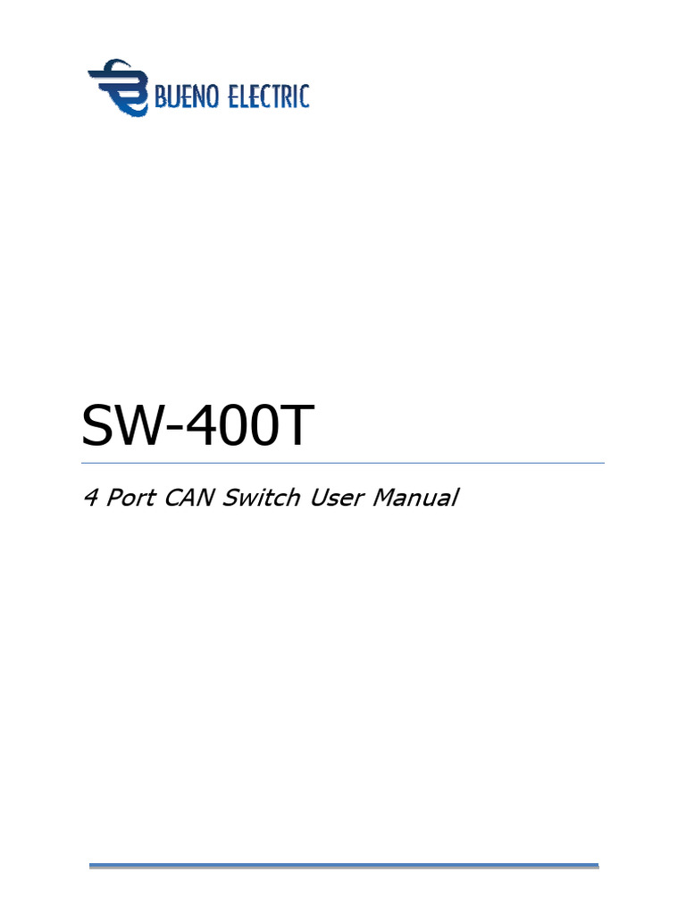 SW-400T 4 Port CAN Switch Manual | PDF | Computer Networking | Computer ...