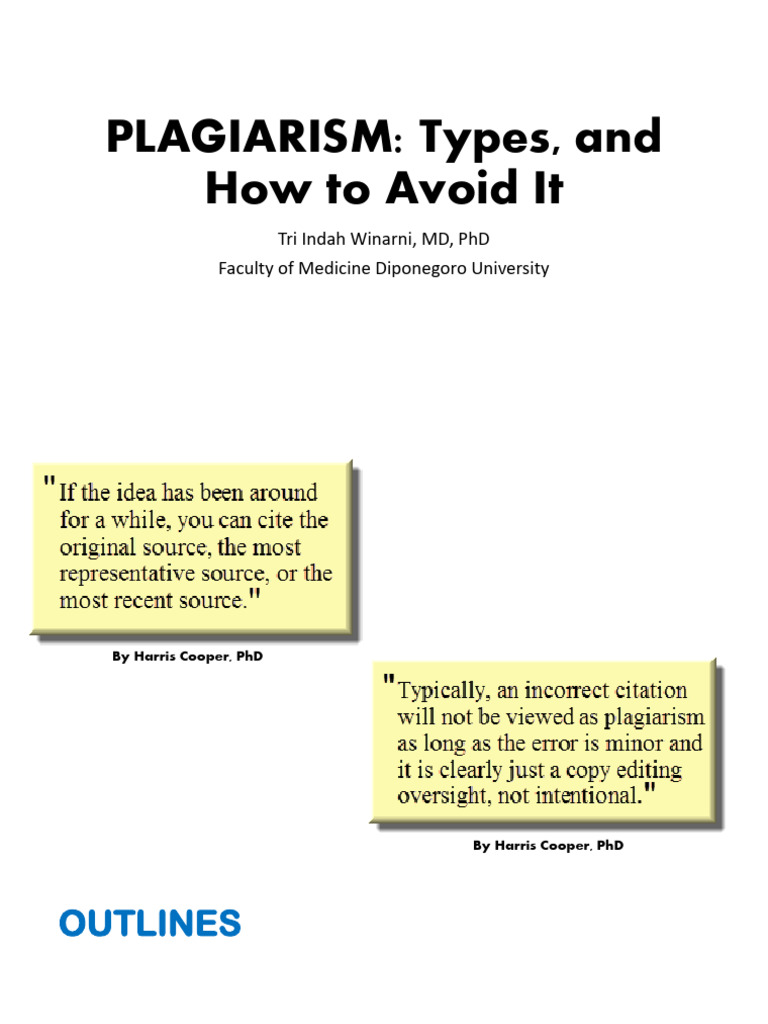 PLAGIARISM Types and How To Avoit It | PDF | Plagiarism