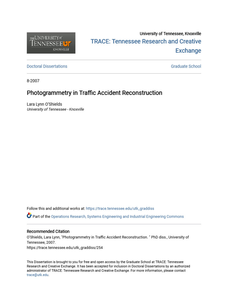 Photogrammetry in Traffic Accident Reconstruction | PDF | Experiment