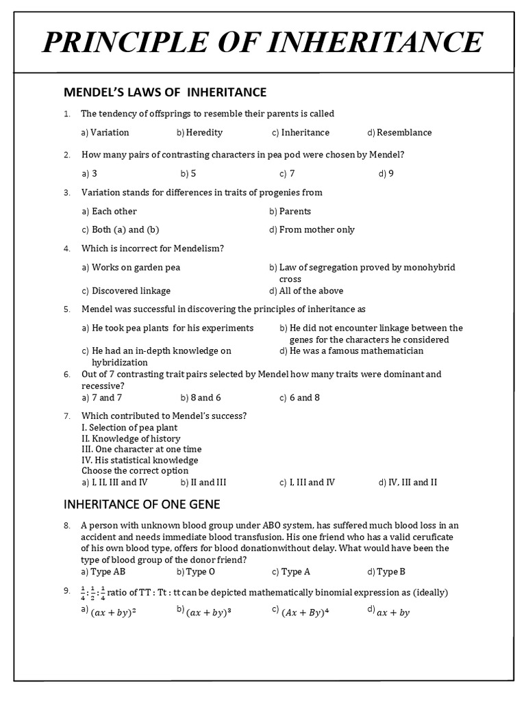 Genetics - Extra Ques by Seep Pahuja | PDF | Dominance (Genetics) | Genetics