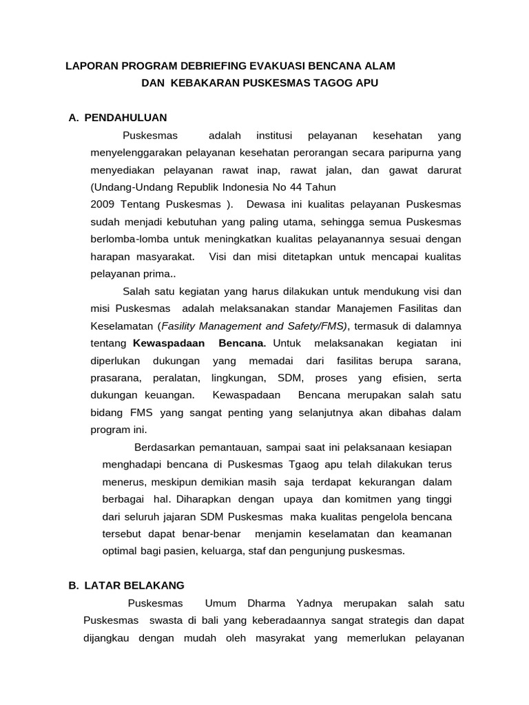 Program Debriefing Evakuasi Bencana Alam | PDF | Komputer