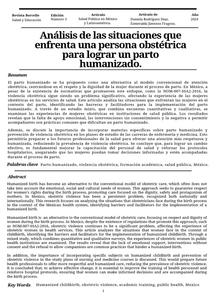 Obstetric Violence and Humanized Birth in Mexico | PDF | Parto | Enfermería