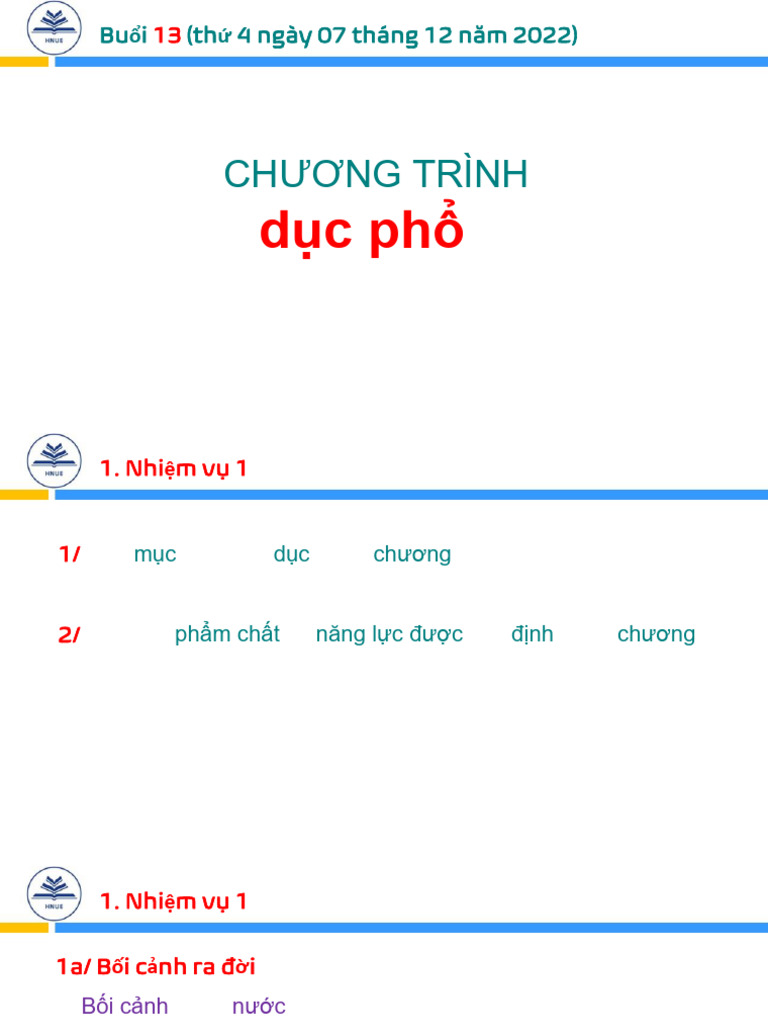 Buoi 13. Chuong Trinh GDPT 2018 | PDF