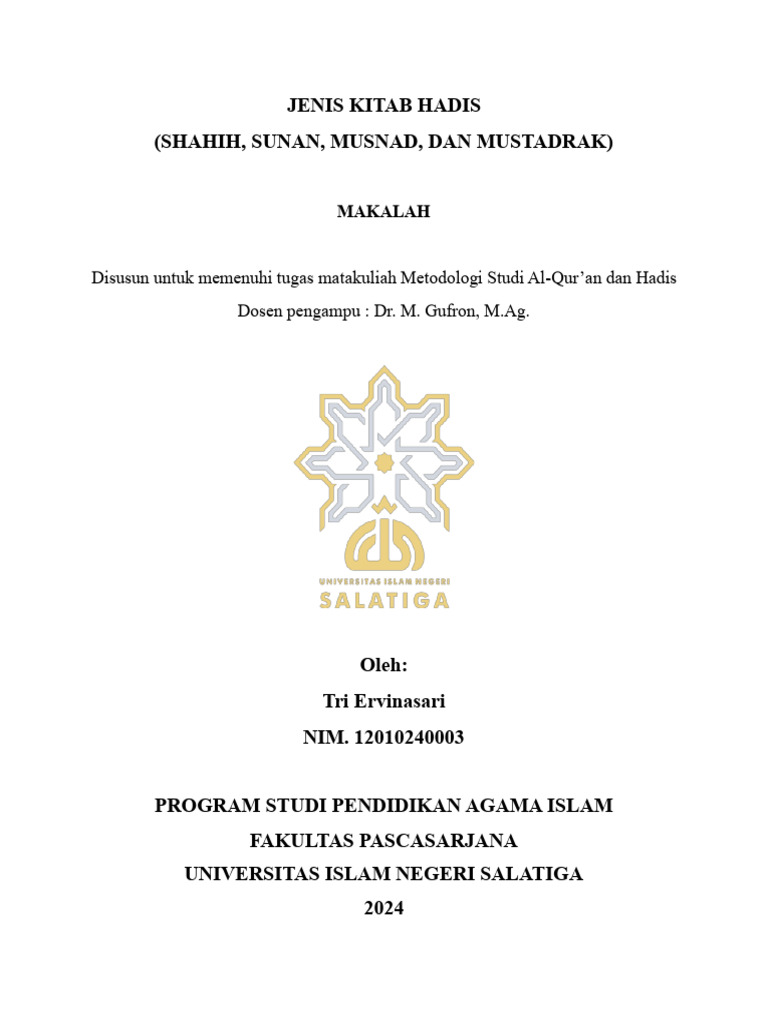 Jenis Kitab Hadis | PDF | Filsafat