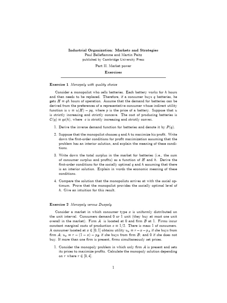 Monopoly and Duopoly Market Analysis | PDF | Economic Equilibrium ...