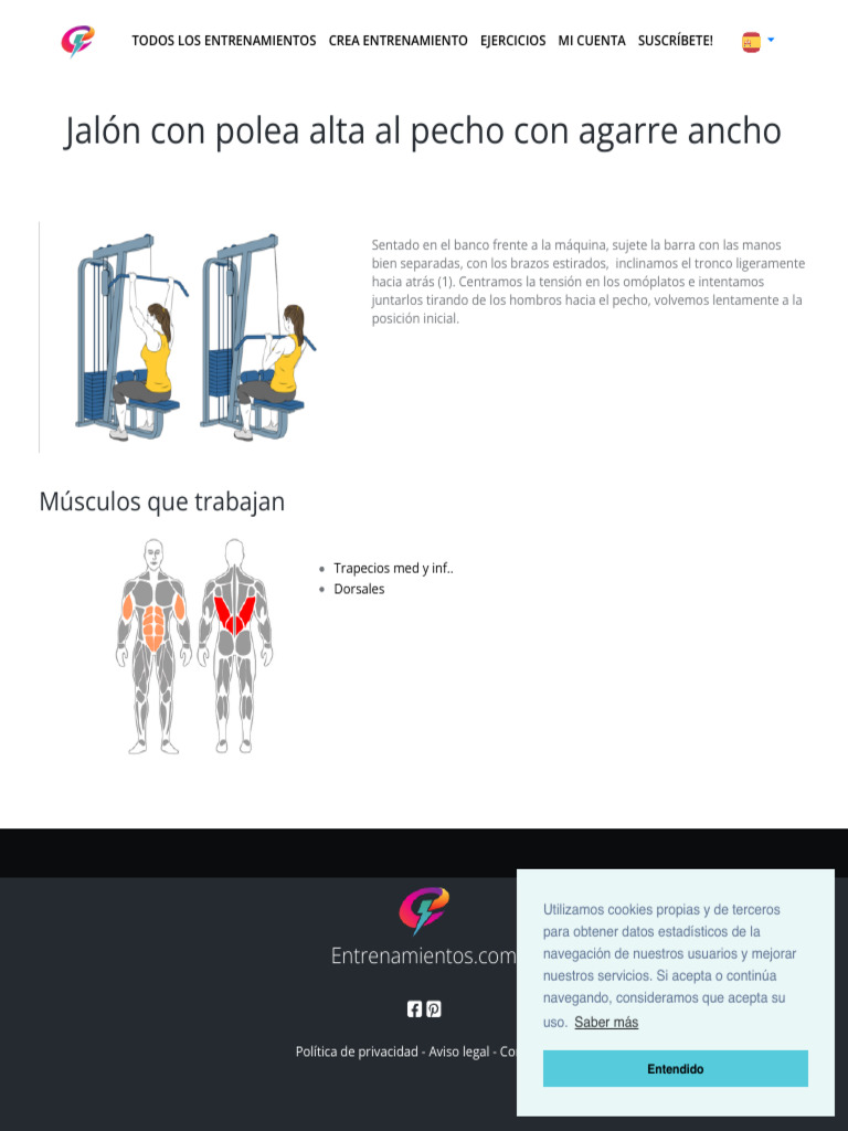 Jalón Con Polea Alta Al Pecho Con Agarre Ancho | PDF