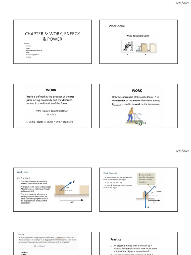 CHAPTER 3 Work, Energy & Power | PDF | Science & Mathematics