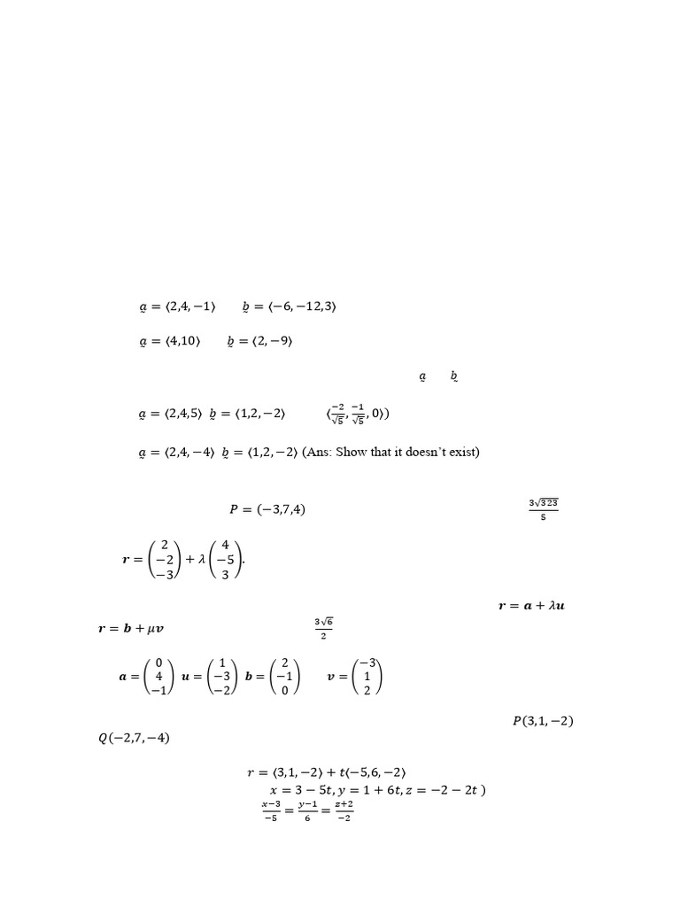 Tutorial 4 Vector Algebra II | PDF | Line (Geometry) | Euclidean Vector
