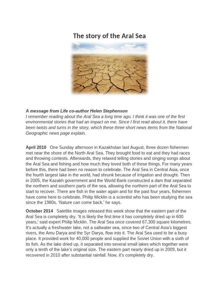 Reading 1 - The Story of The Aral Sea | PDF | Water | Physical Geography