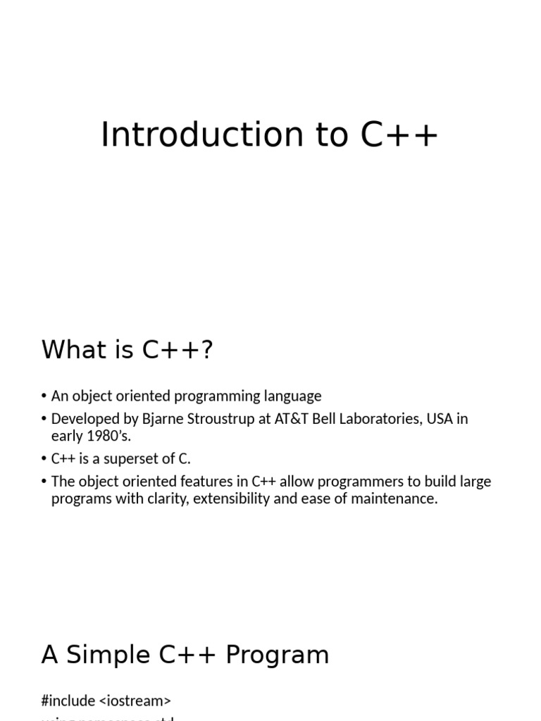Introduction To C++ | PDF | Pointer (Computer Programming) | C++ Introduction To C++ | PDF | Pointer (Computer Programming) | C++