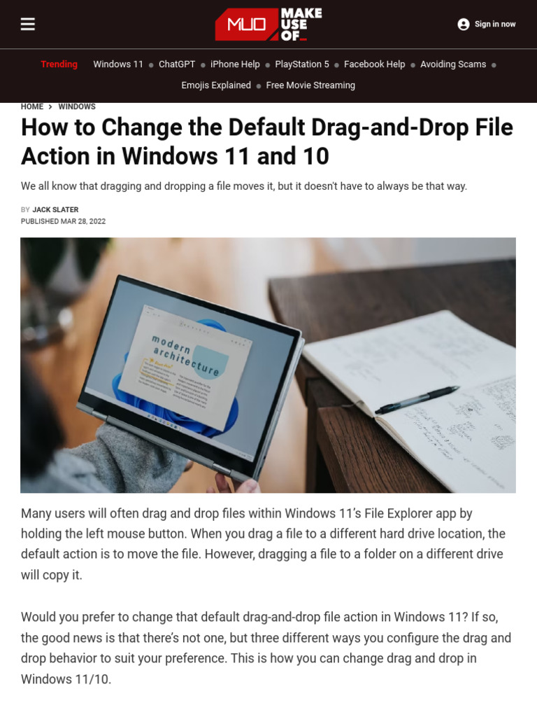 How To Change The Default Drag-And-Drop File Action in Windows 11 and 10 | PDF | Windows ...