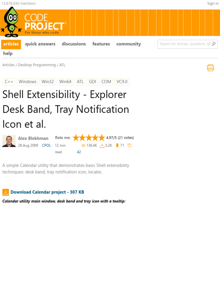 Shell Extensibility - Explorer Desk Band, Tray Notification Icon Et Al ...