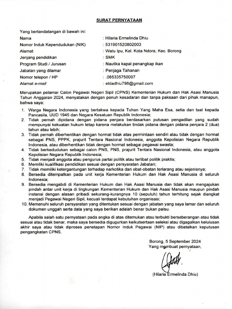 Pernyataan Elda | PDF