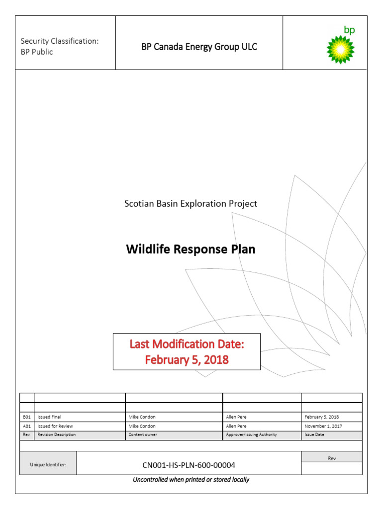 Wildlife Response SBP Plan Feb 2018 | PDF | Oil Spill