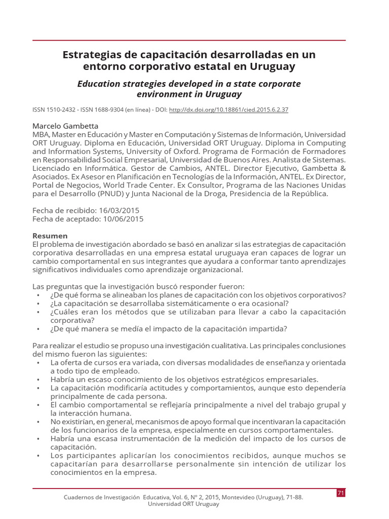 Estrategias de Capacitacion Desarrolladas en | PDF | Aprendizaje | Business