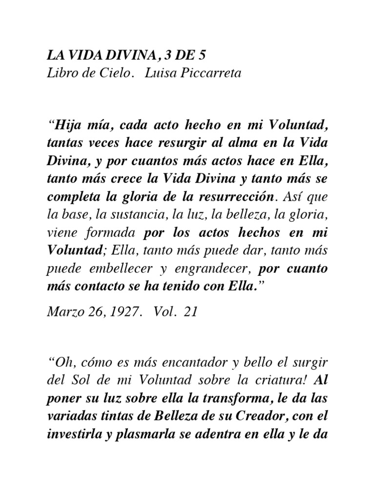 Vida Divina en la Voluntad de Dios | PDF | Alma | Creencia religiosa y ...