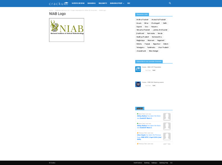 Cracku in Latest-Govt-Jobs Niab-Recruitment-2021 Niab-Logo-2 | PDF