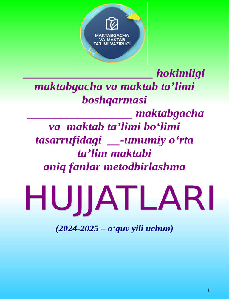 Aniq Fanlar Metodbirlashma 2024-Yil YANGISI | PDF