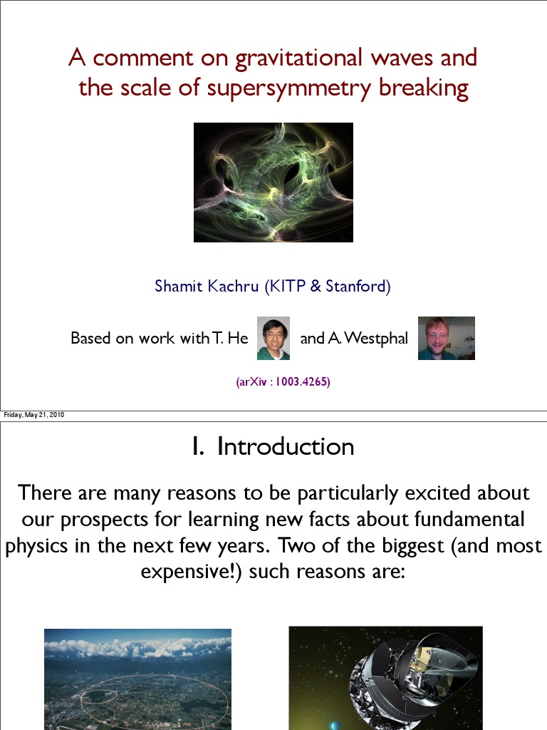 Gravitational Waves & SUSY Breaking | PDF | String Theory | Mechanics