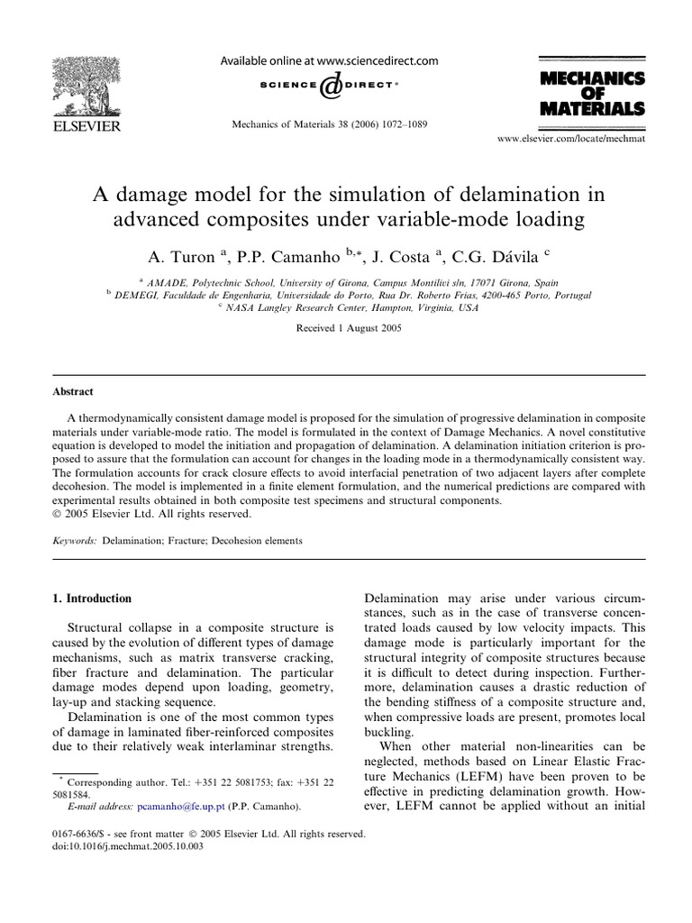 Composite Delamination Modeling | PDF | Fracture | Fracture Mechanics