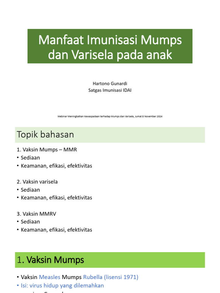 Manfaat Imunisasi Mumps Dan Varisela Pada Anak 1 | PDF | Kesehatan Holistik
