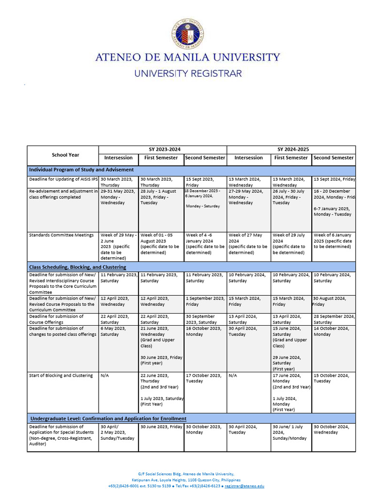 HE Academic Calendar SY23-24 To SY 24-25 - As of 17 July 2024 | PDF ...