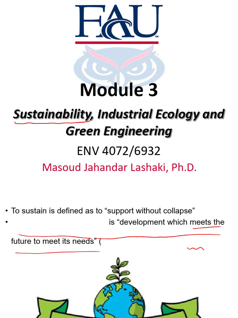 Module 3 - Sustainability, Industrial Ecology & Green Engineering ...