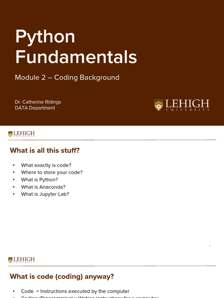 Asset-V1 LehighX+Python100+3T2023+type@asset+block@Module 2 Coding Background | PDF | Python ...