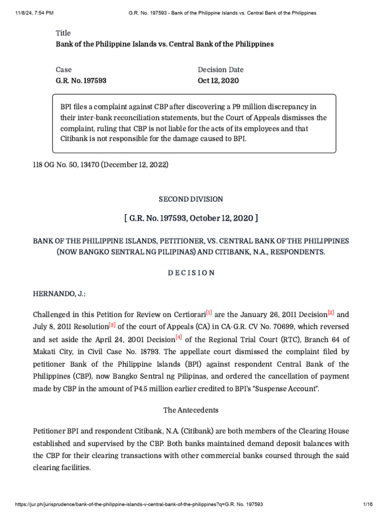 BPI vs. Central Bank: Fraud Case Outcome | PDF | Legal Liability | Lawsuit