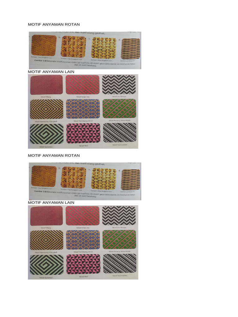 Motif Anyaman Rotan | PDF