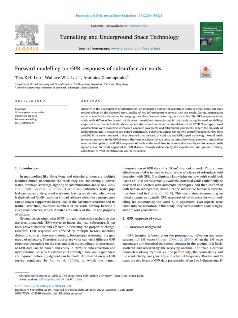 GPR 109 Forward Modelling On GPR Responses of Subsurface Air Voids ...