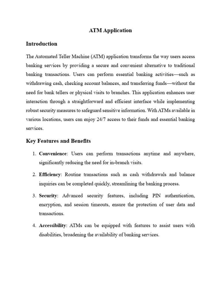 ATM Application | PDF | Automated Teller Machine | Personal ...