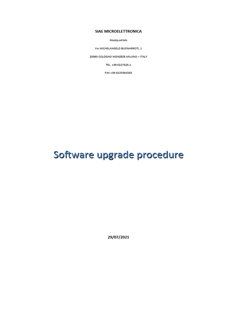 Software Upgrade Procedure SIAE | PDF | Zip (File Format) | Booting