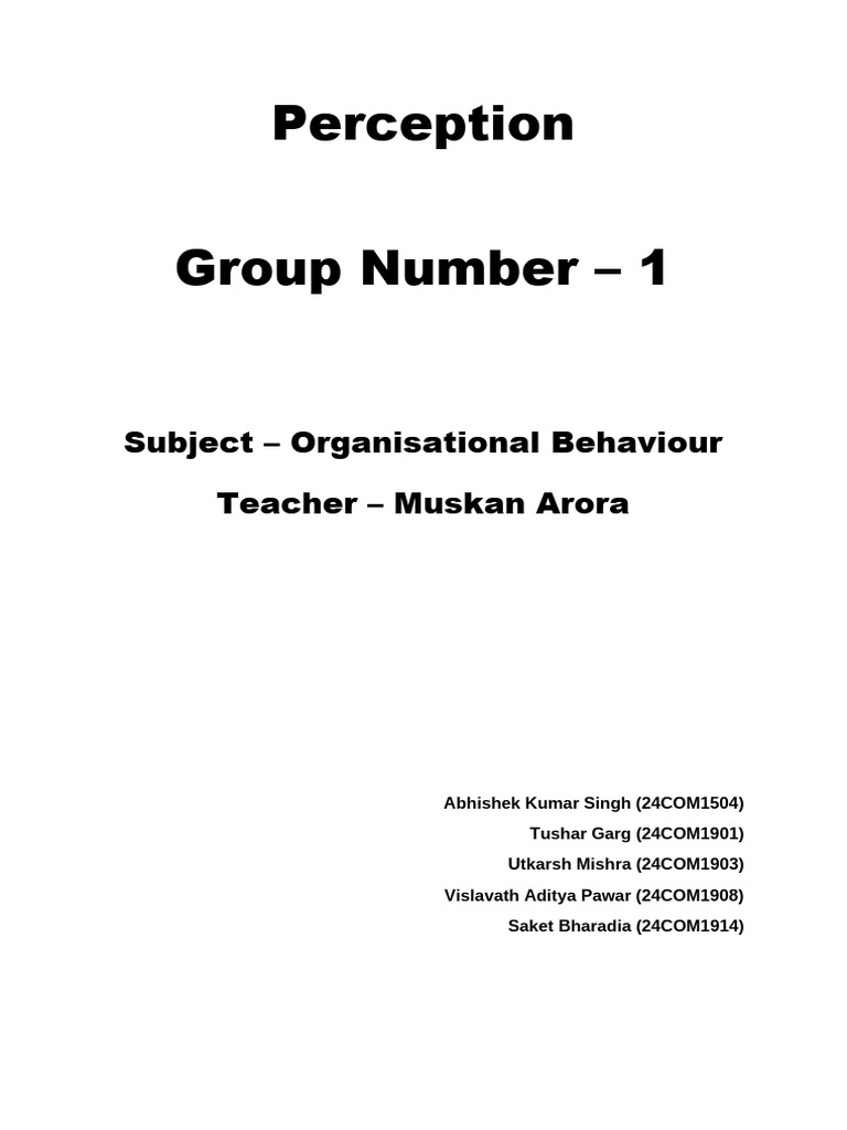Understanding Perception in Organizations | PDF | Perception | Senses