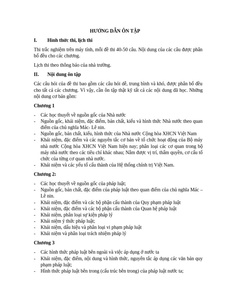 Hướng Dẫn Ôn Tập PLDC | PDF