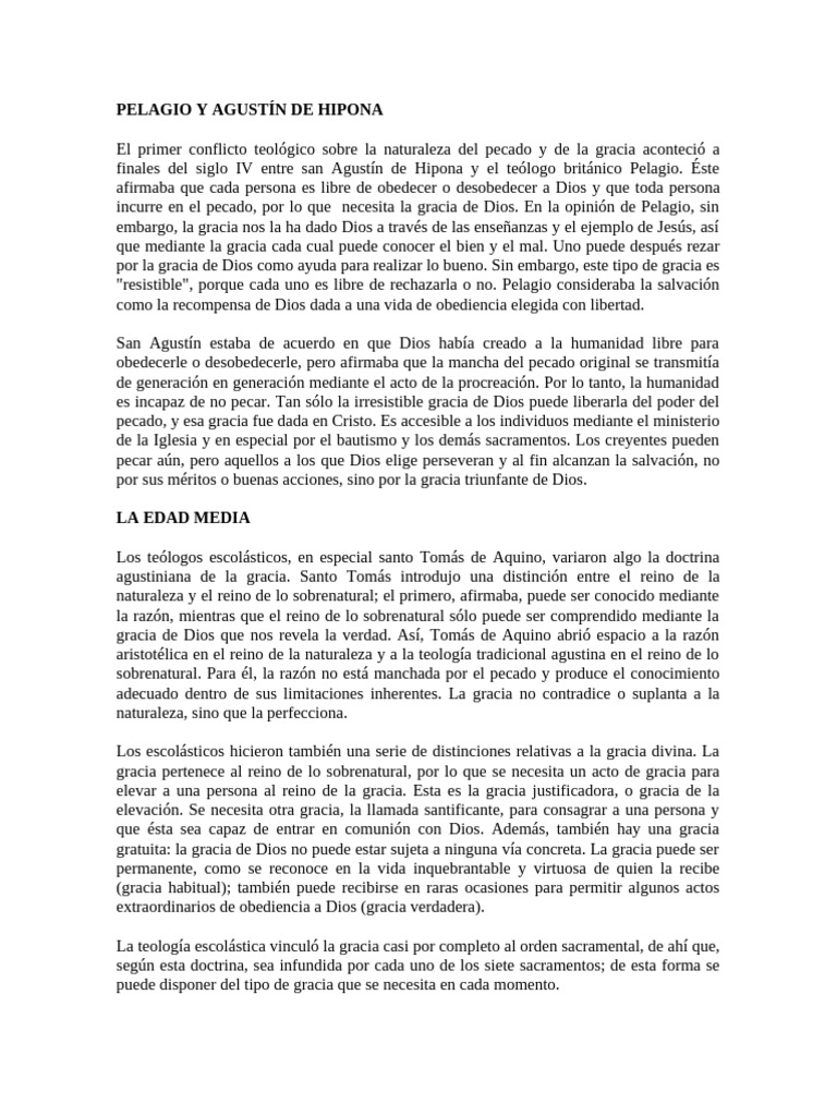 Agustín de Hipona y Tomás de Aquino | PDF | Gracia divina | Tomás de Aquino
