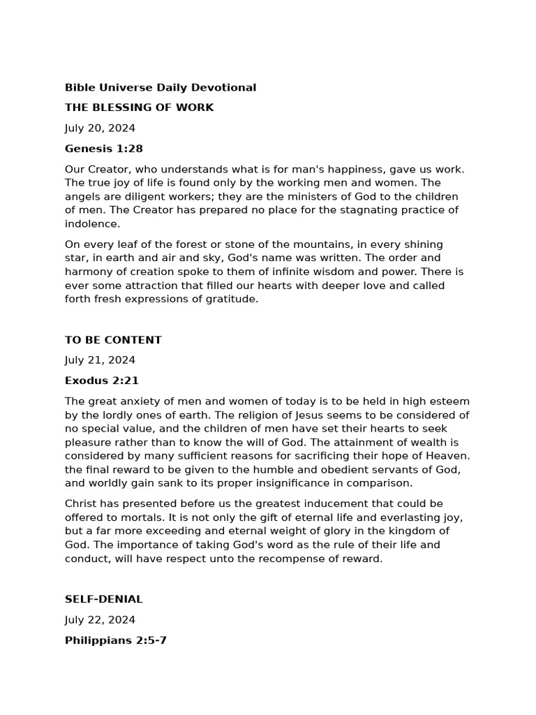 Bible Universe Daily Devotional | PDF | Jesus | God