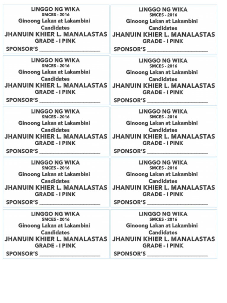 Linggo NG Wika Candidates | PDF