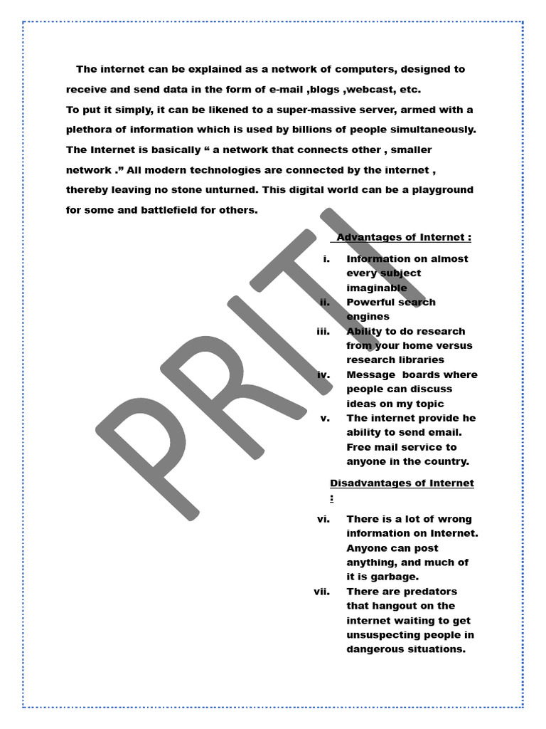The Internet Can Be Explained As A Network of Computers | PDF ...